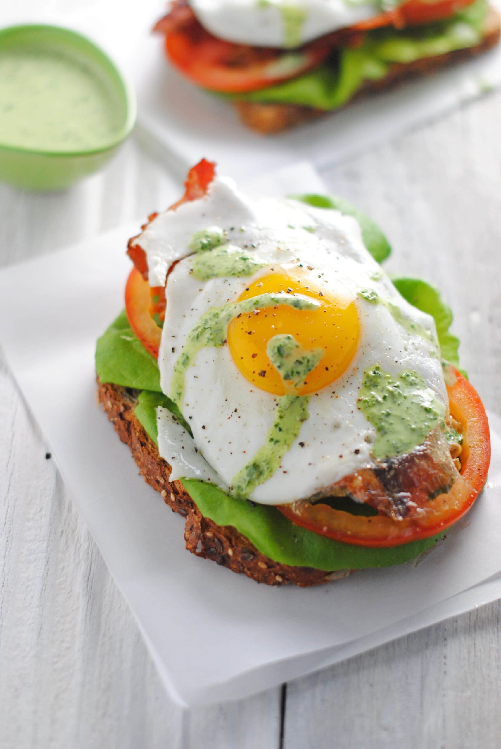 Open-Face Green Goddess BLT's - The Cake Chica