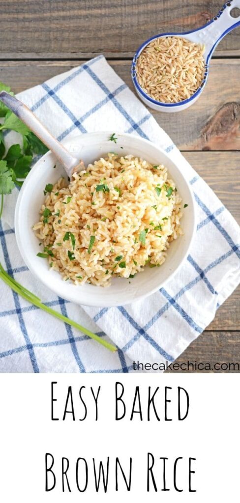 Easy Baked Brown Rice - The Cake Chica