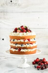 Mixed Berry Sponge Cake - The Cake Chica