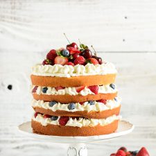 Mixed Berry Sponge Cake - The Cake Chica