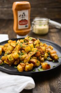 Roasted Chipotle Ranch Potatoes - The Cake Chica