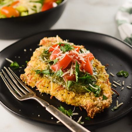Baked Parmesan Pesto Chicken - The Cake Chica