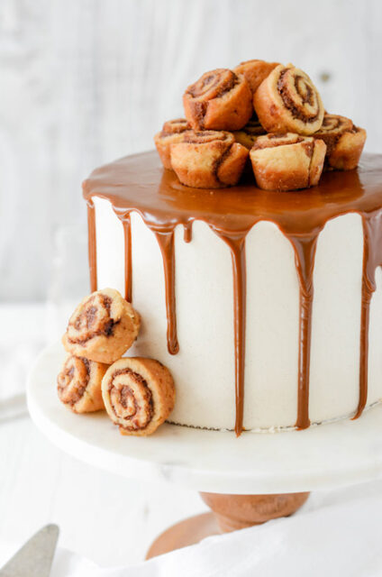 Cinnamon Roll Layer Cake - The Cake Chica