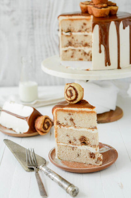 Cinnamon Roll Layer Cake - The Cake Chica