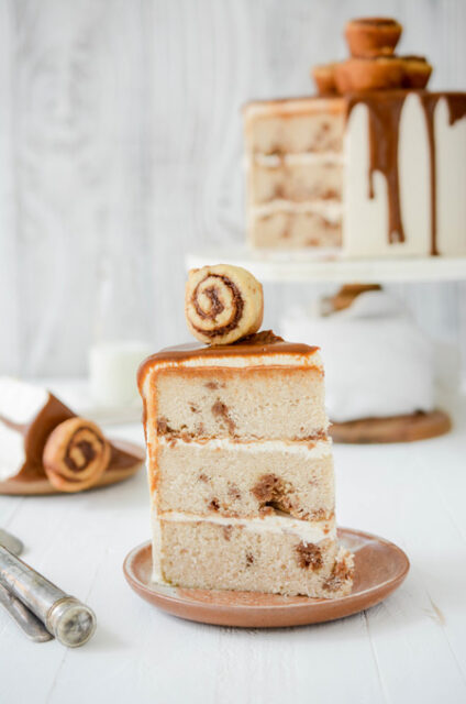 Cinnamon Roll Layer Cake - The Cake Chica