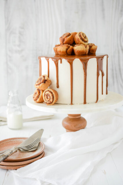 Cinnamon Roll Layer Cake - The Cake Chica