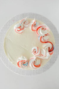 Red White and Blue Swirl Cake - The Cake Chica