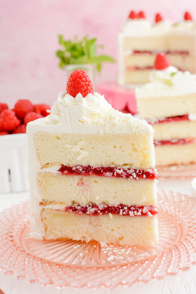 White Chocolate Raspberry Cake - The Cake Chica