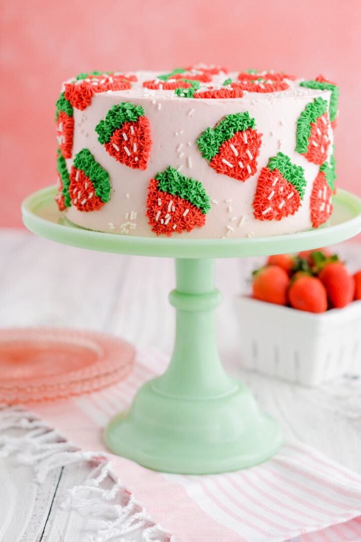 Strawberry Patch Layer Cake - The Cake Chica