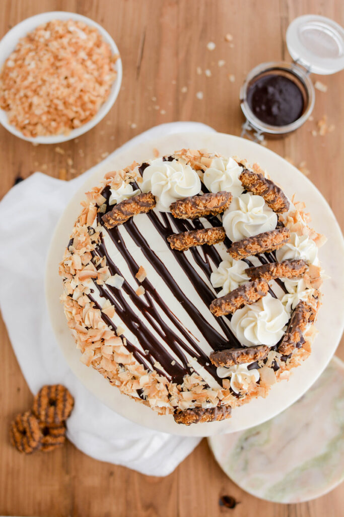 Toasted Coconut Caramel Layer Cake - The Cake Chica