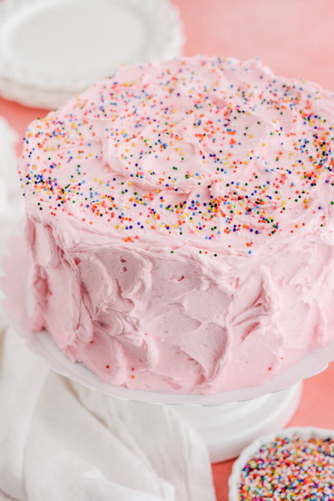 Mexican Pink Layer Cake - The Cake Chica