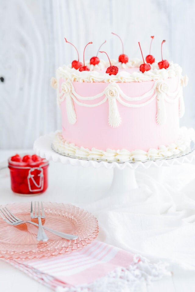 Vintage Cherry Layer Cake - The Cake Chica