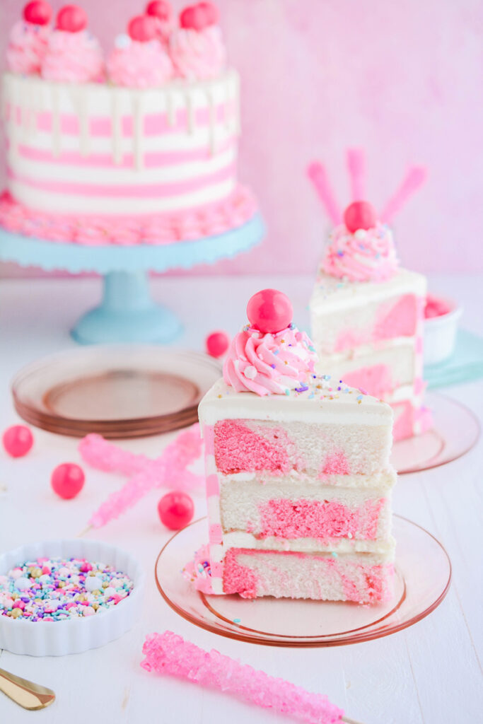 Bubble Gum Layer Cake - The Cake Chica