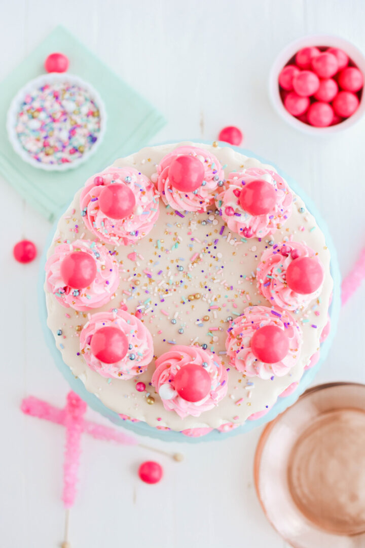 Bubble Gum Layer Cake - The Cake Chica