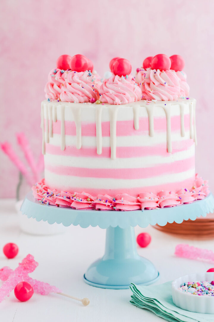 Bubble Gum Layer Cake - The Cake Chica