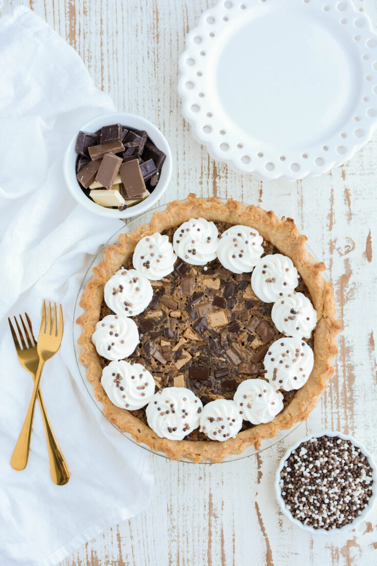 Chocolate Chunk Pecan Pie - The Cake Chica