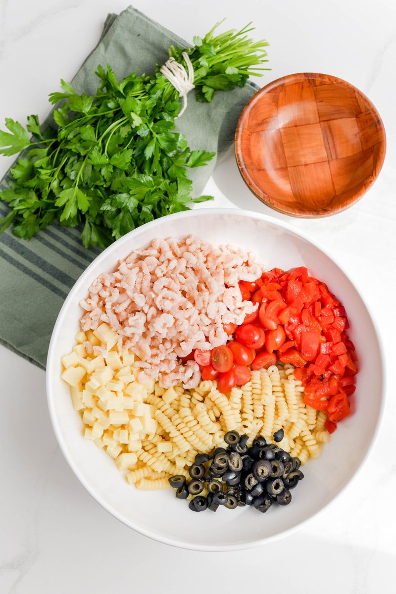 Zesty Shrimp Pasta Salad - The Cake Chica