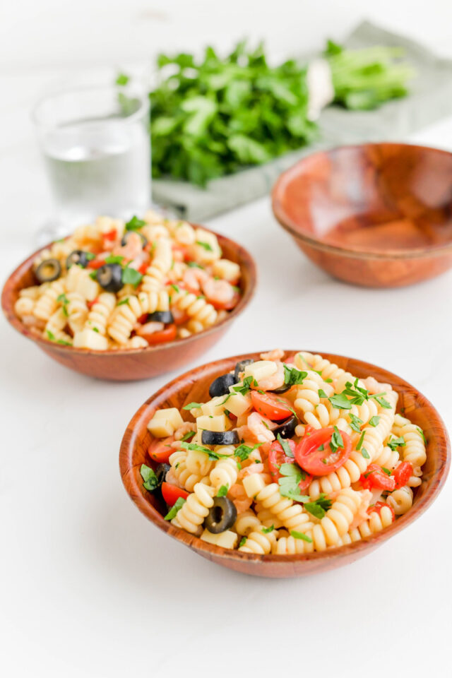 Zesty Shrimp Pasta Salad - The Cake Chica