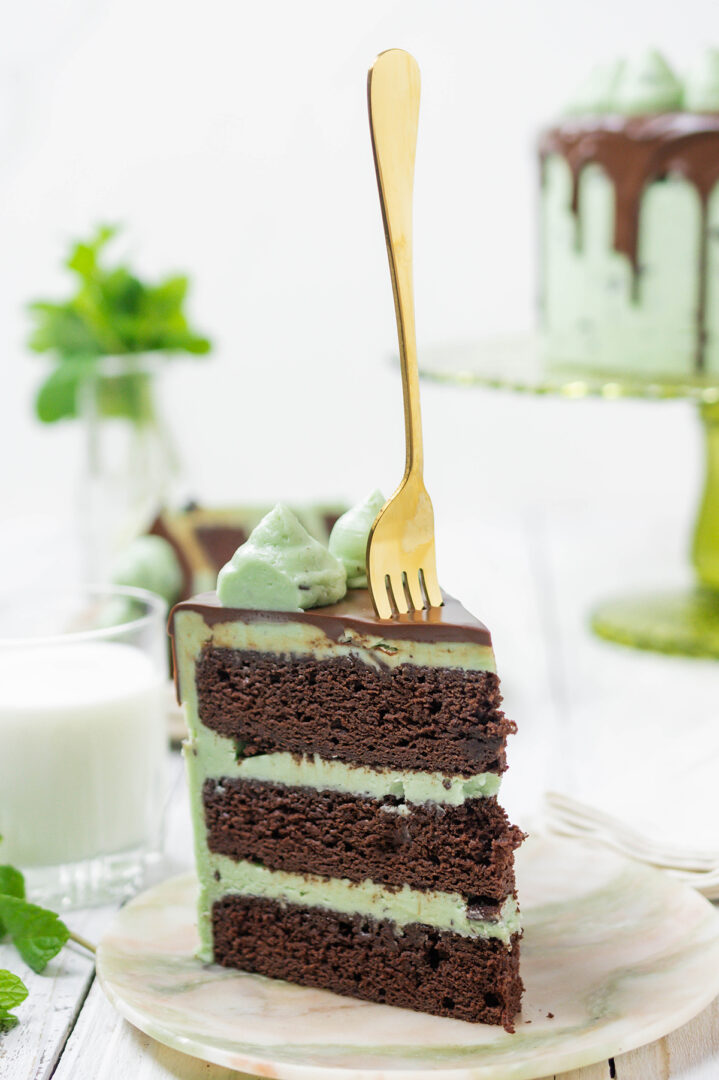 Mint Chocolate Chip Cake - The Cake Chica