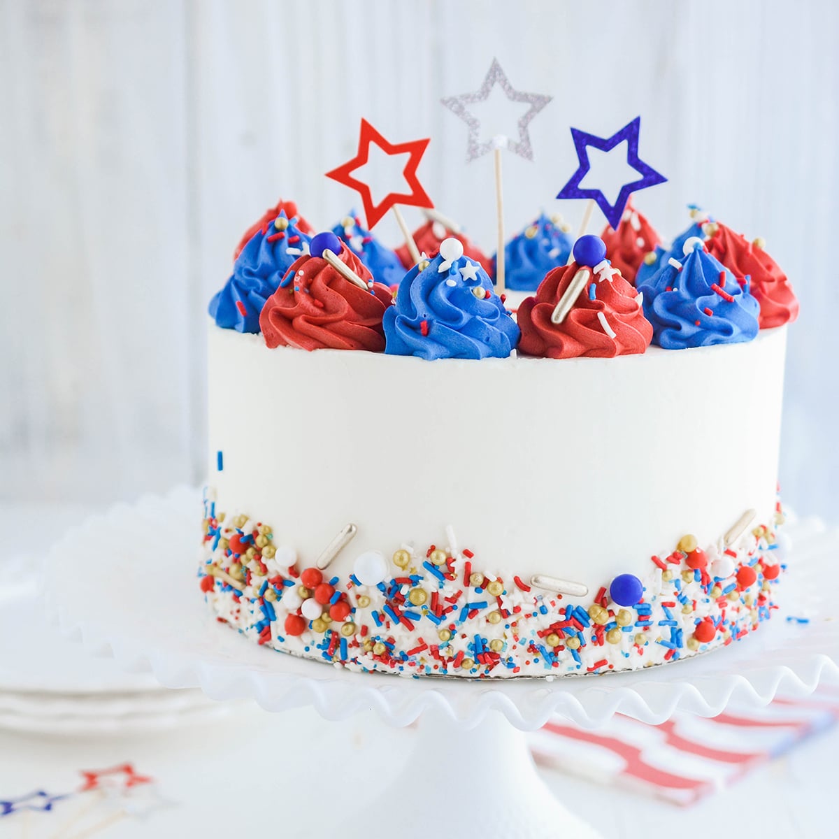 Patriotic Confetti Cake - The Cake Chica